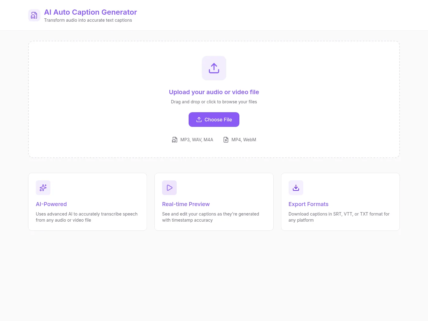 AI Auto Caption Generator
