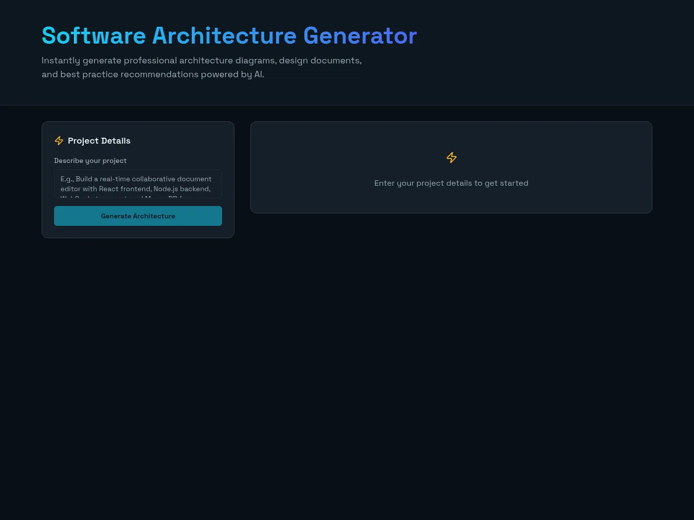 AI-Based Software Architecture Generator