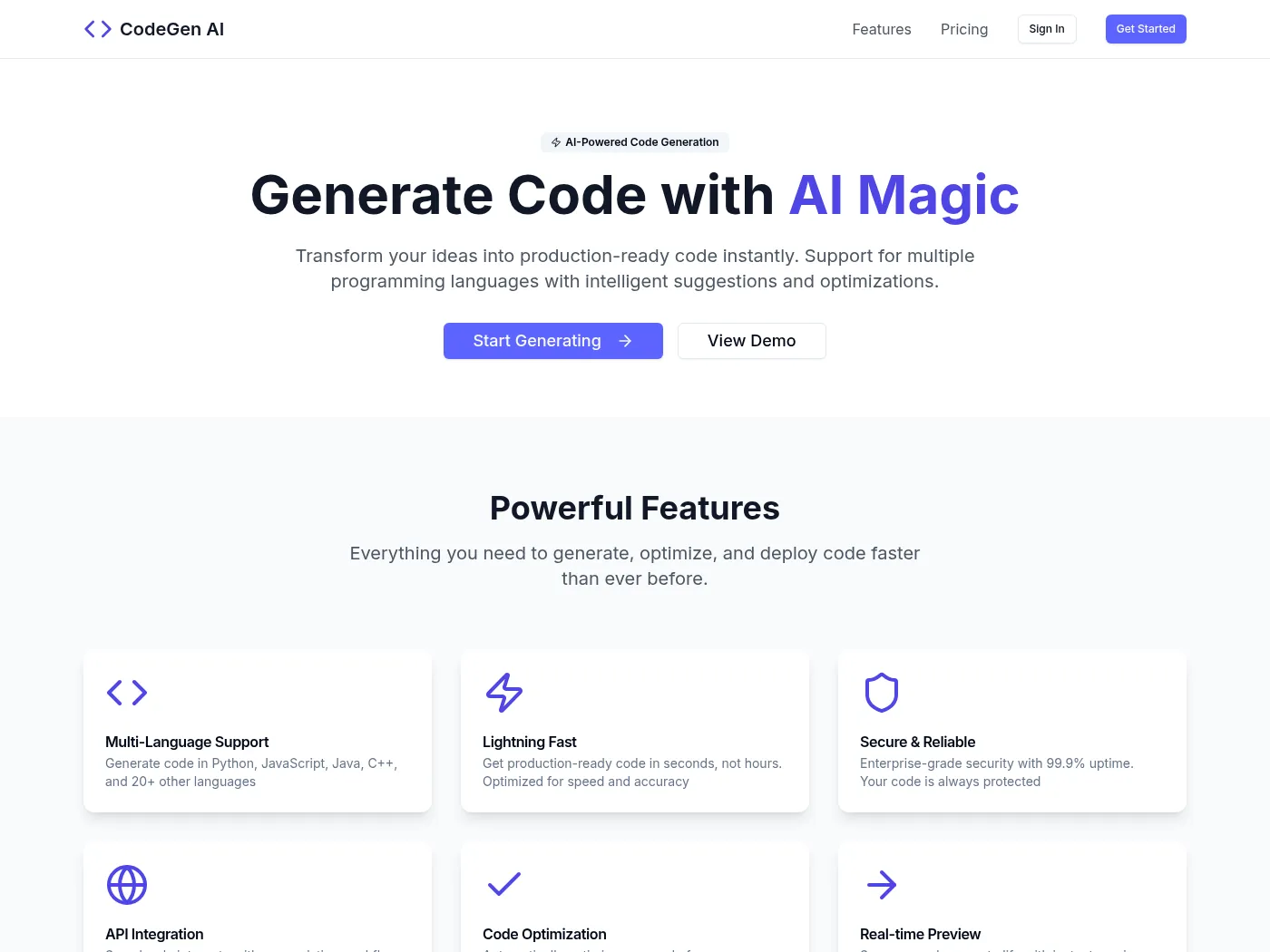 AI Code Generation Platform