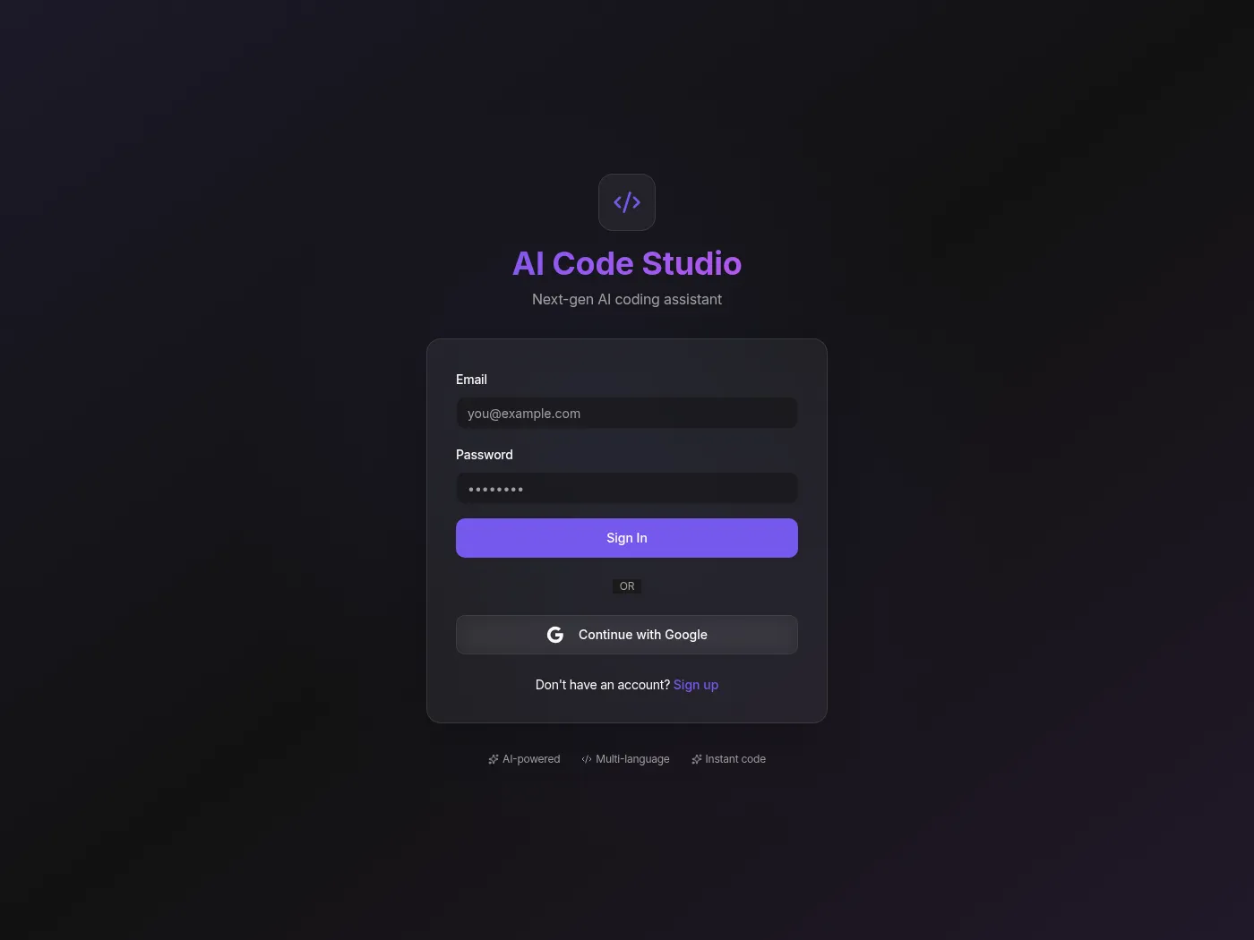 AI Code Studio – Next-Gen AI Coding Assistant