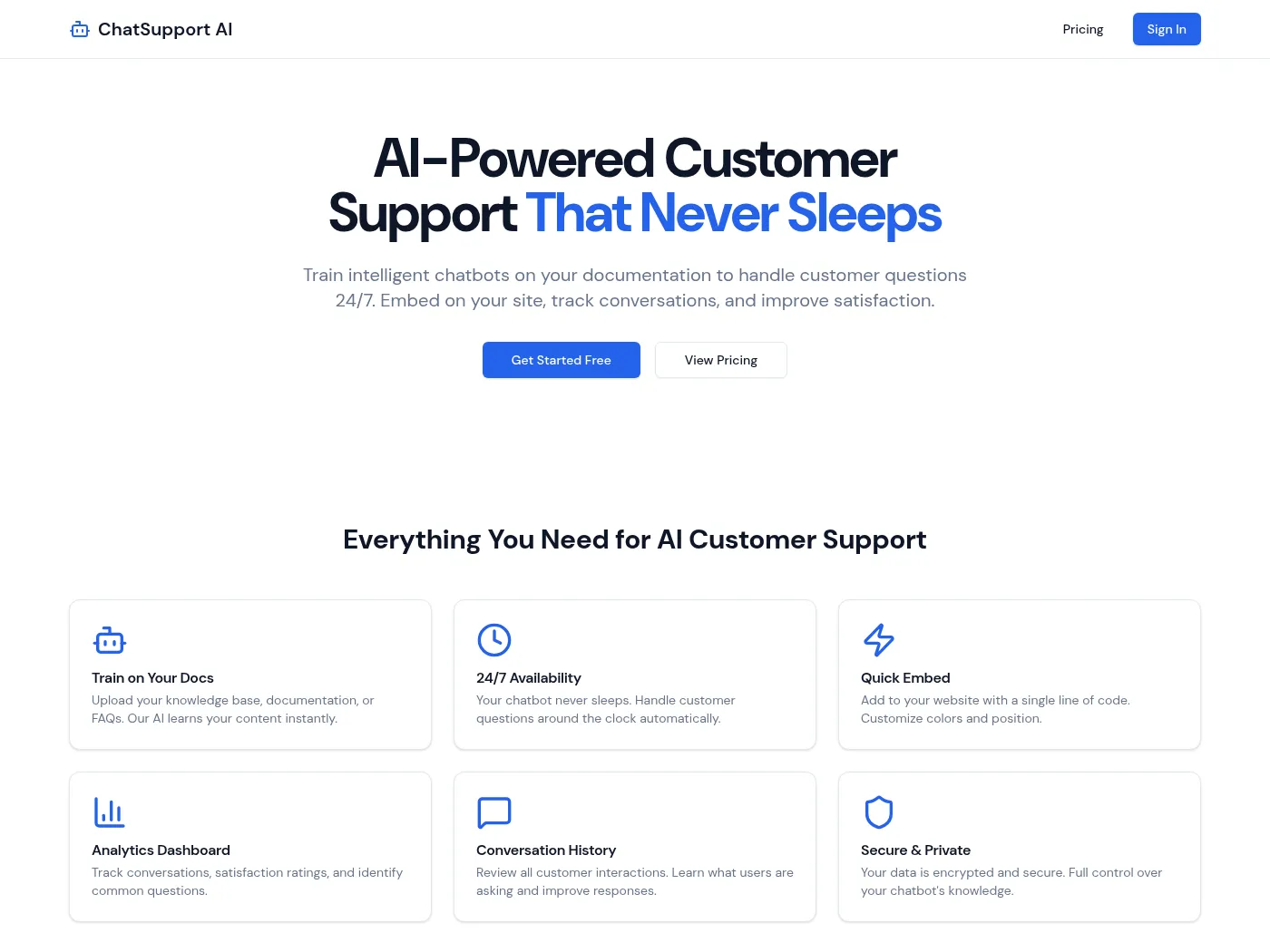 AI Customer Support Chatbot Platform