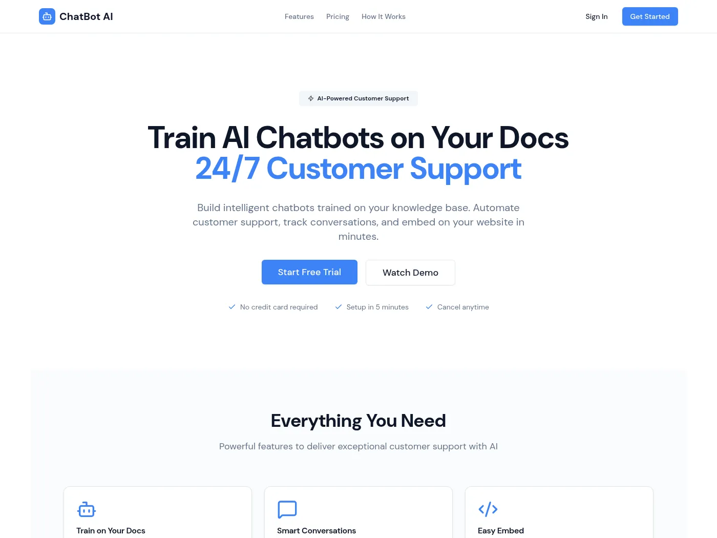 AI-Powered Customer Support Chatbot Platform