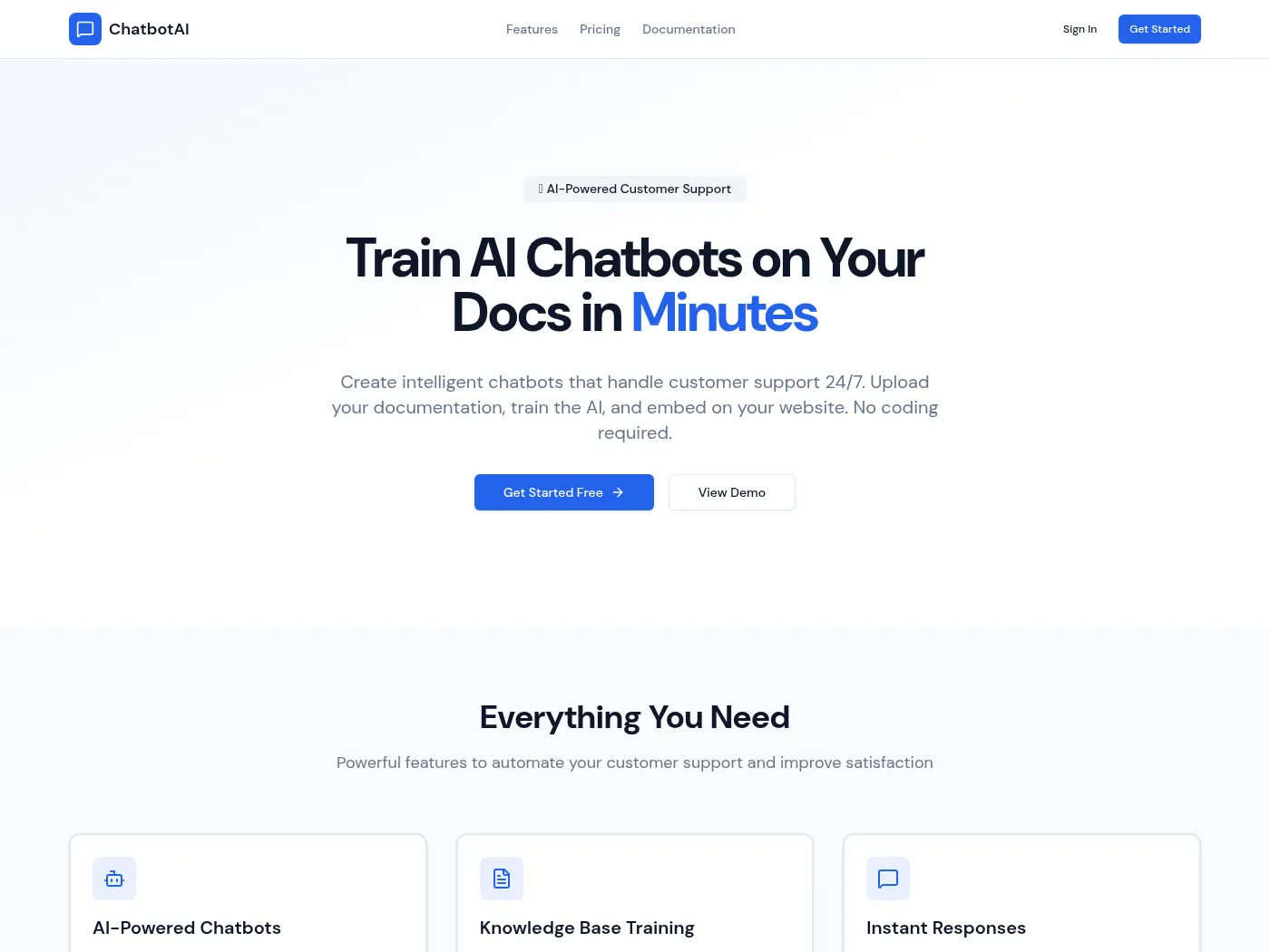 AI Customer Support Chatbot Platform