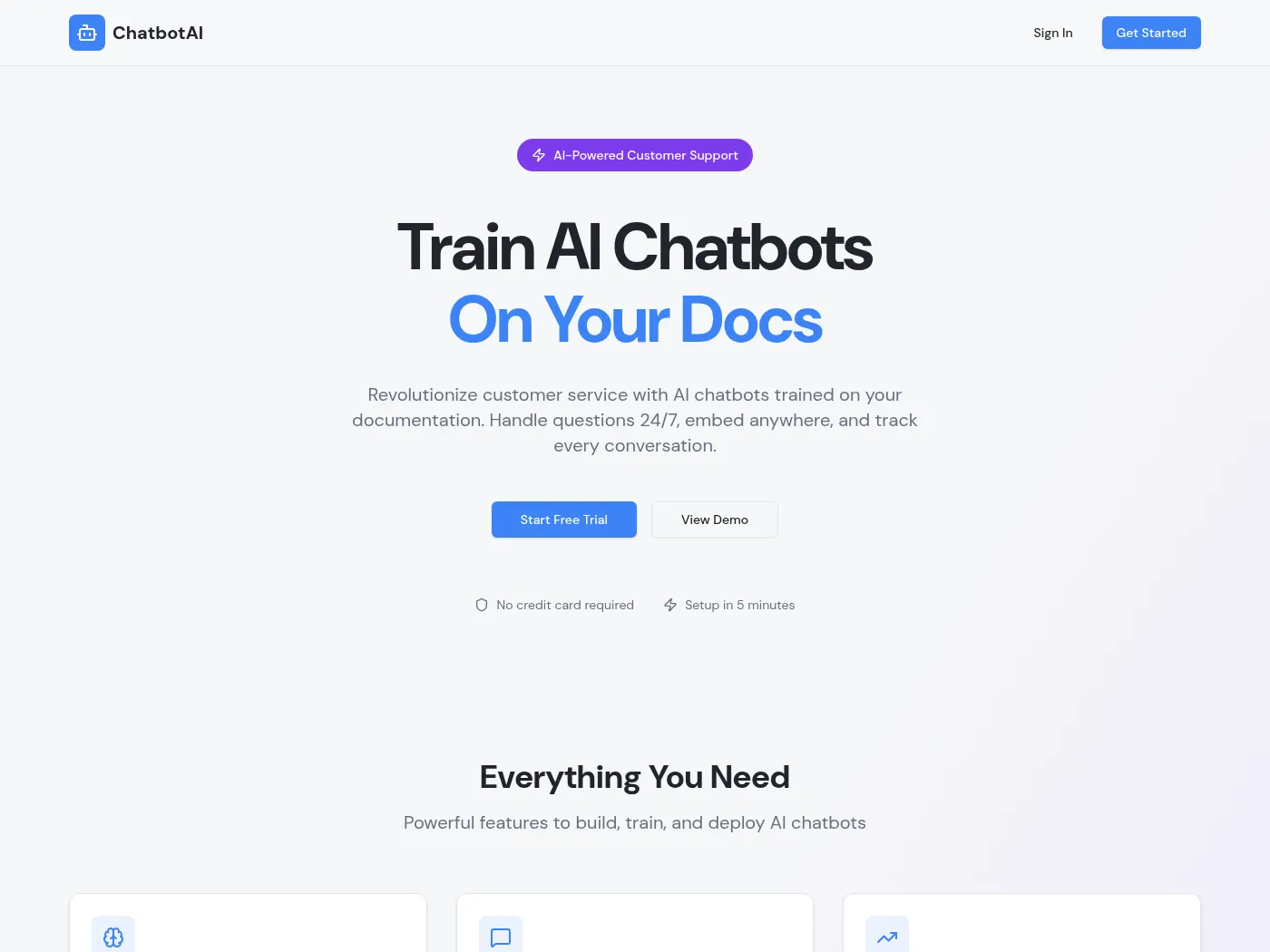 AI Customer Support Chatbot Platform