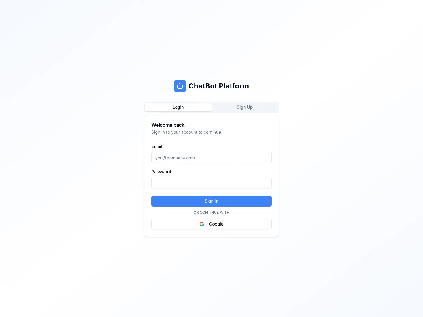 AI Customer Support Chatbot Platform