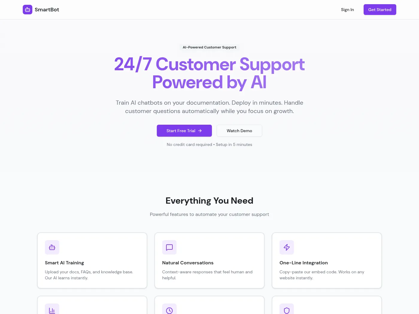 AI Customer Support Chatbot Platform