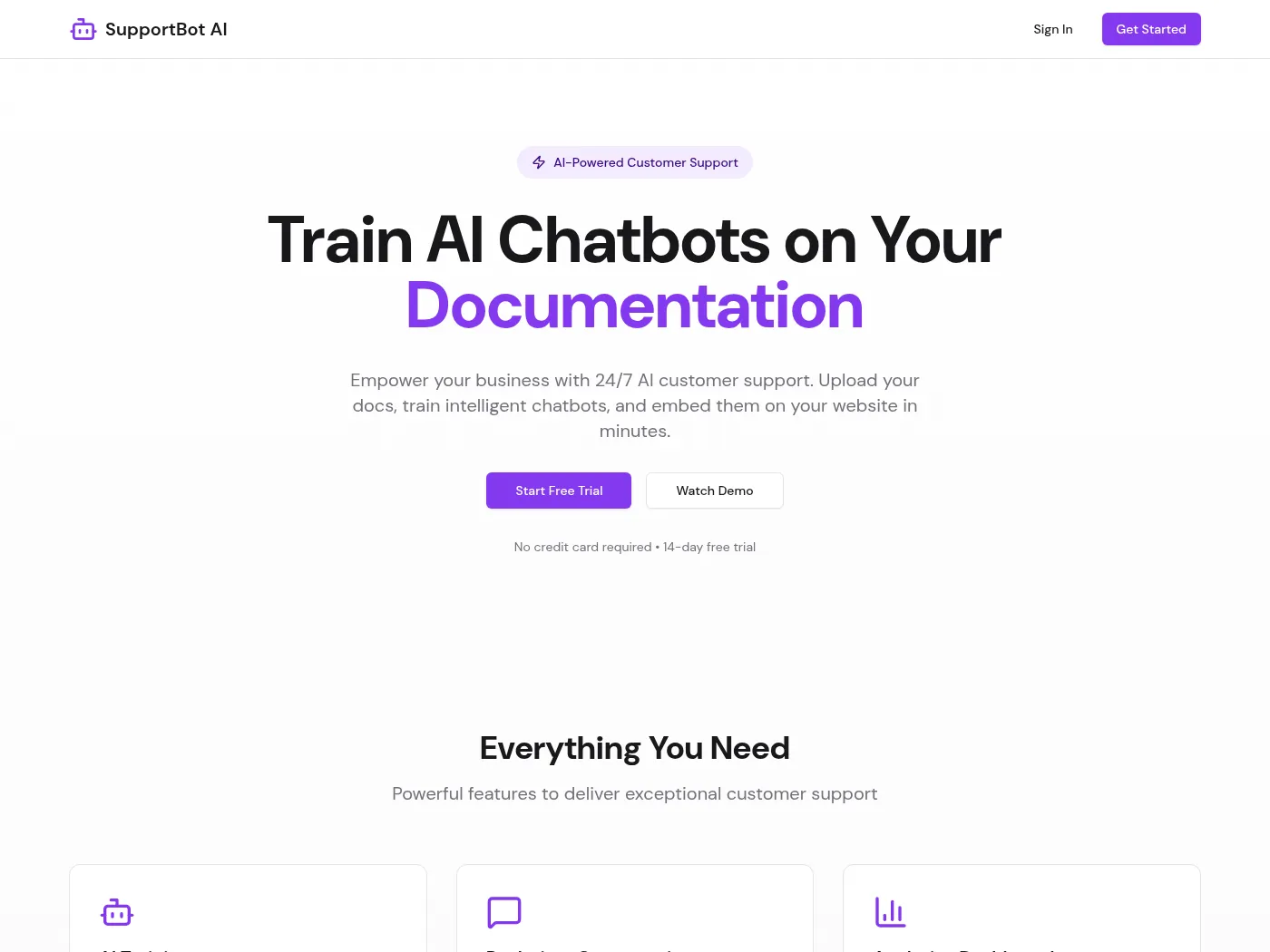 AI Customer Support Chatbot Platform