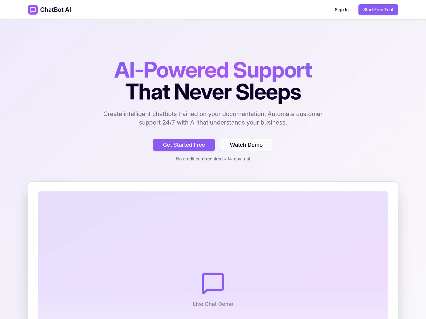 AI Customer Support Chatbot Platform