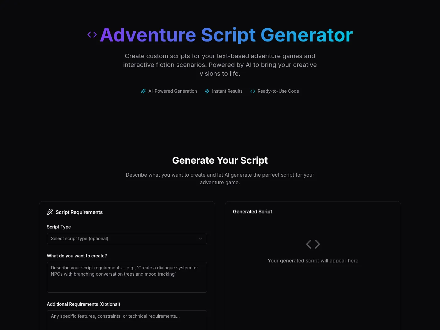 Game Script Generator