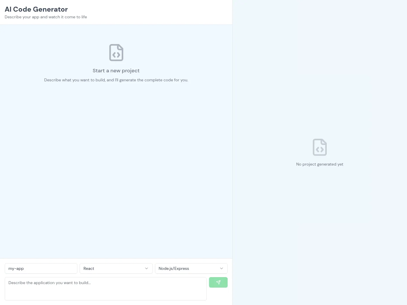 AI-Powered Full-Stack Code Generation & Deployment Platform