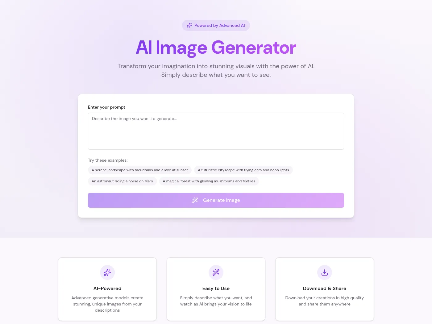 AI Image Generator Platform