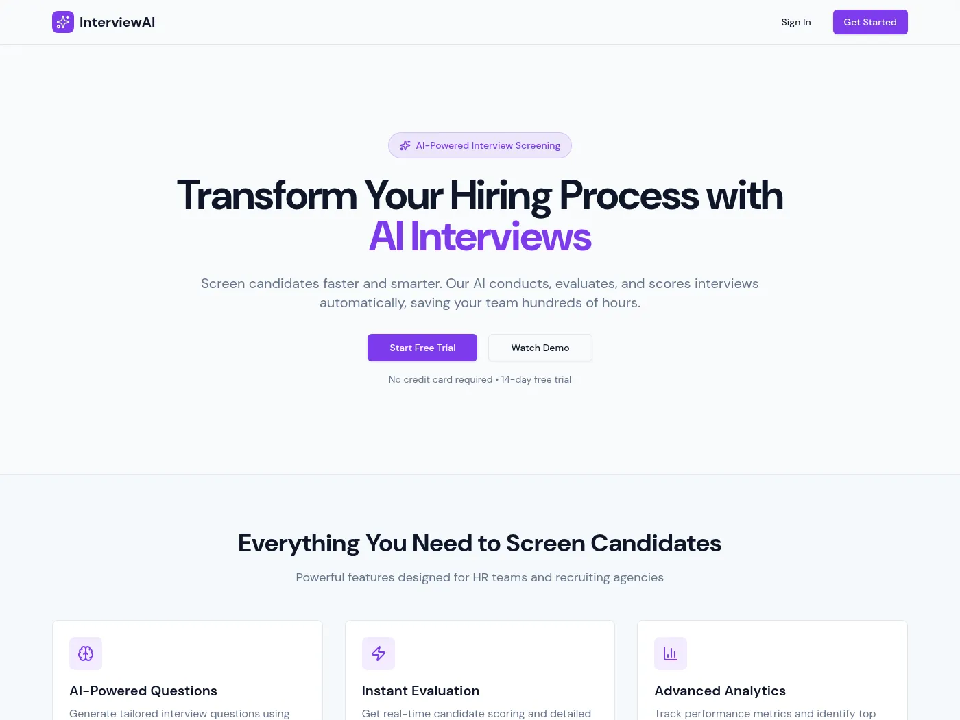 AI Interview Screening Platform