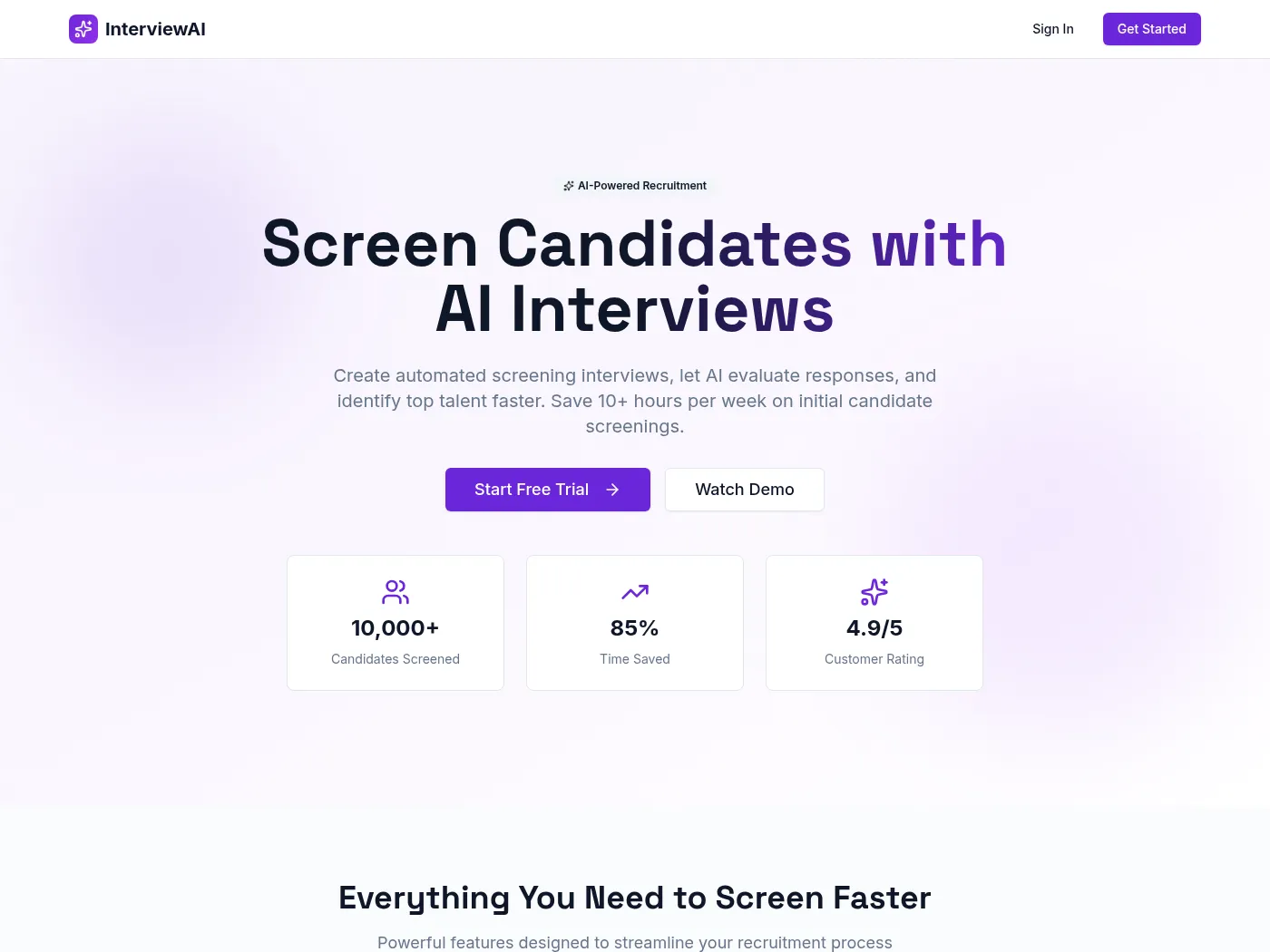 AI Interview Screening Platform for Recruiters