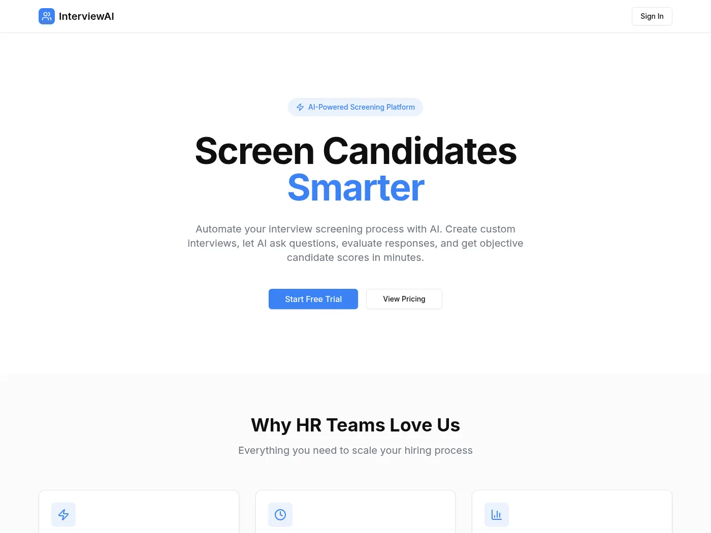 AI Interview Screening Platform for HR Teams