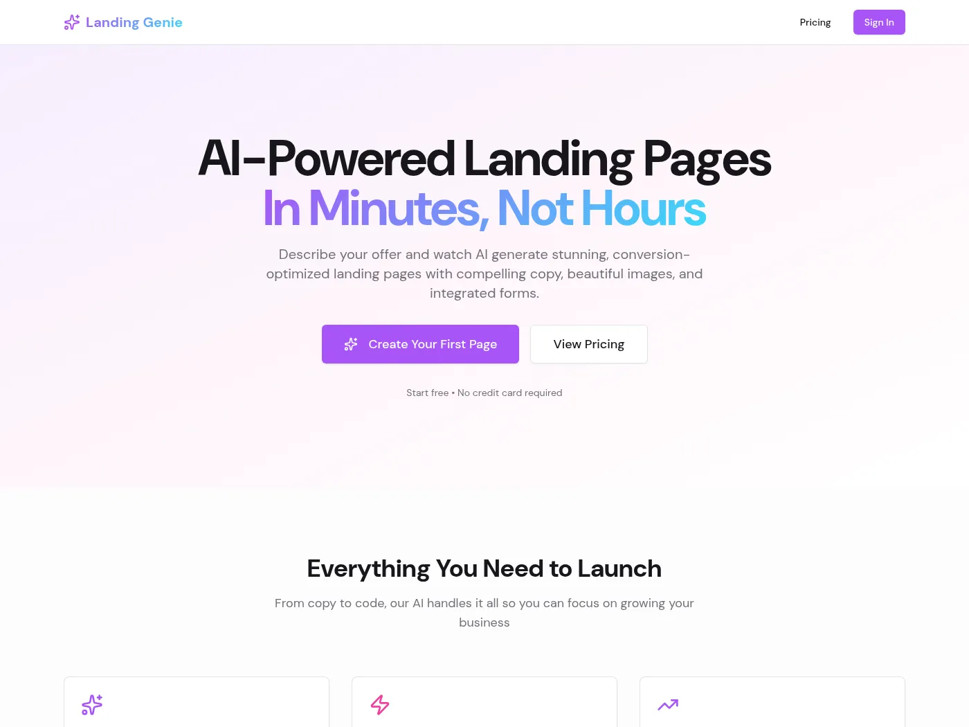 AI Landing Page Genie