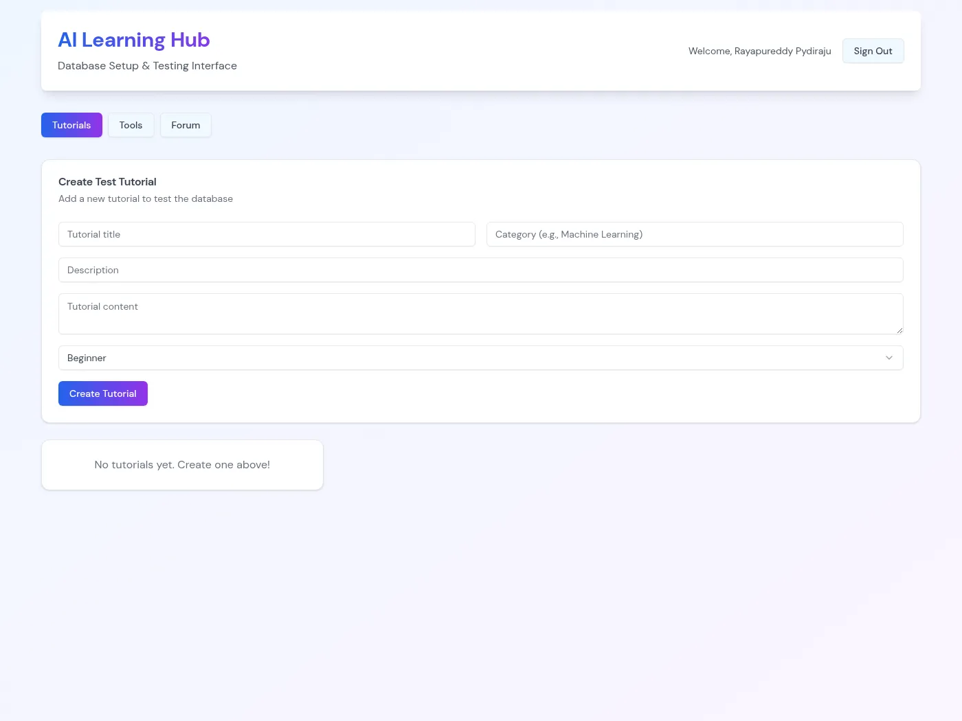 AI Learning Hub – Modern Educational Platform for AI Enthusiasts