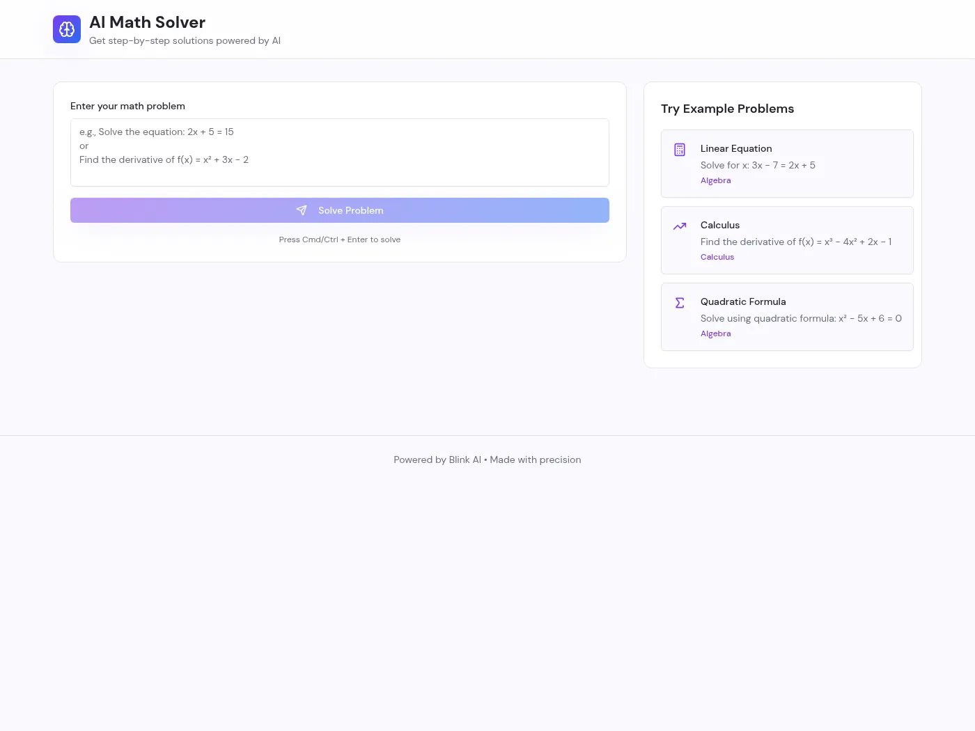 AI Math Problem Solver
