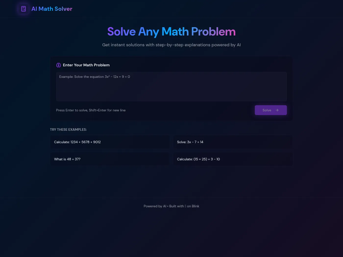 AI Math Solver