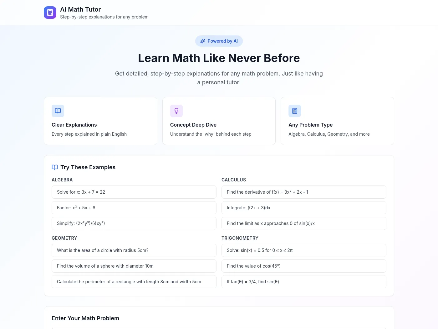 AI Math Tutor Explainer