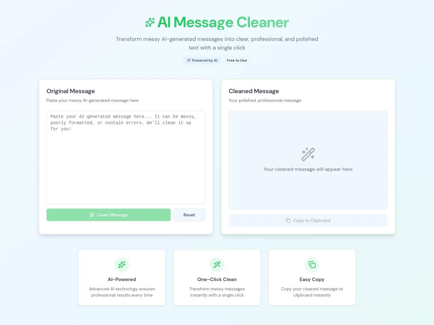 AI Message Cleaner