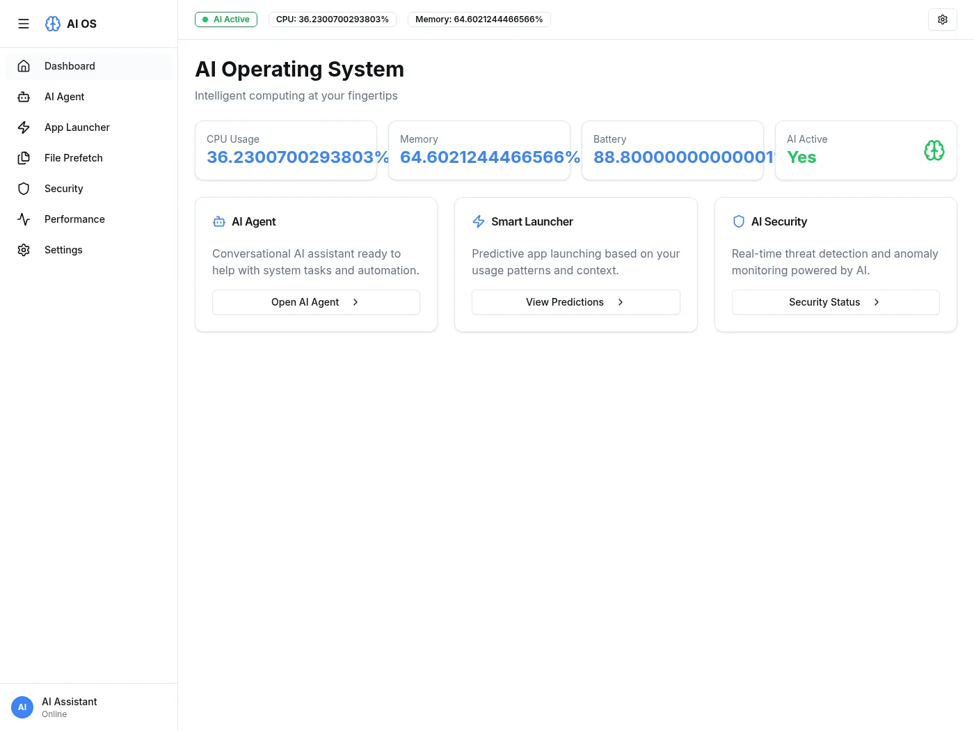 AI OS Interactive High-Fidelity Prototype