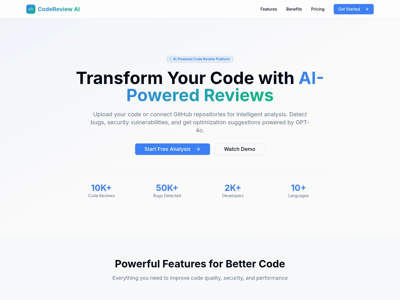 AI-Powered Code Review & Optimization Platform