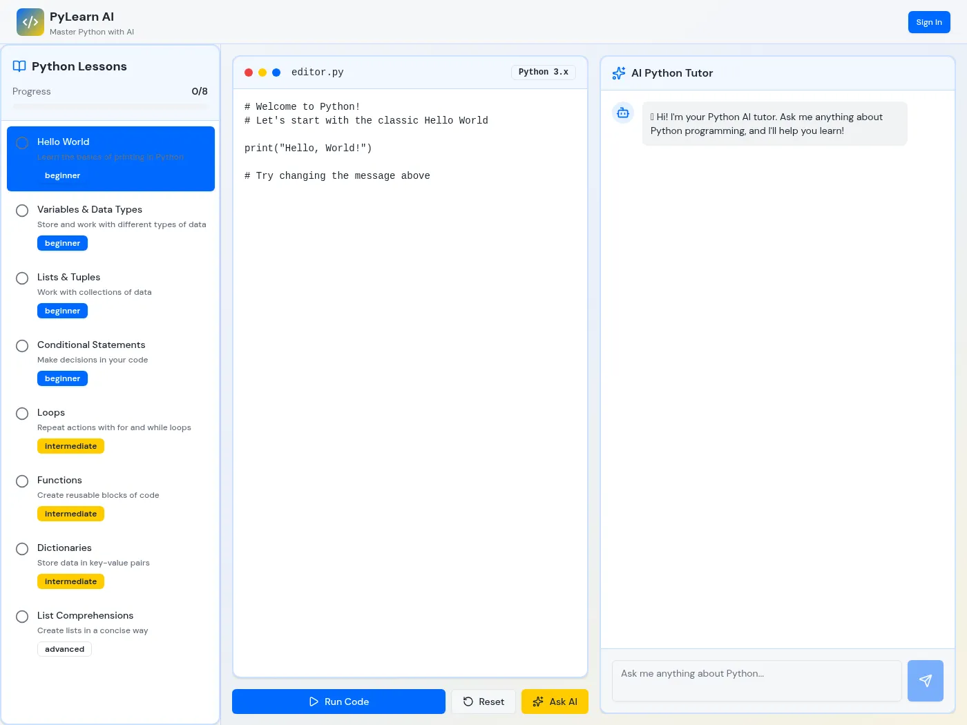AI-Powered Python Learning App