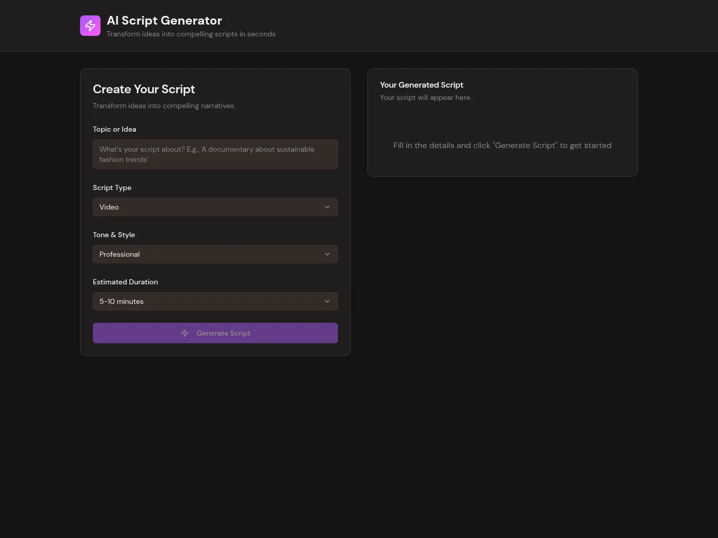 AI Script Generator
