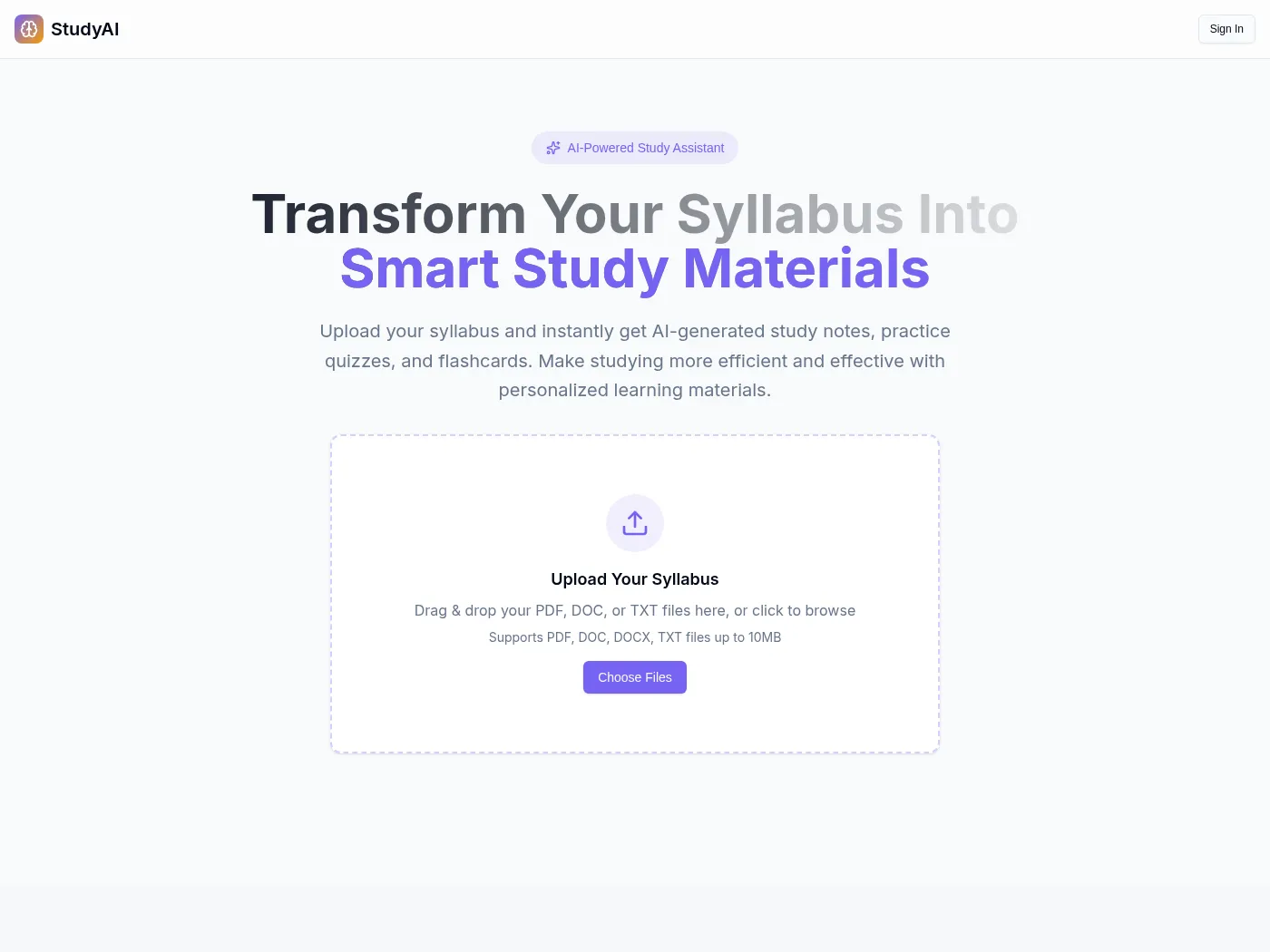 AI Smart Study Assistant