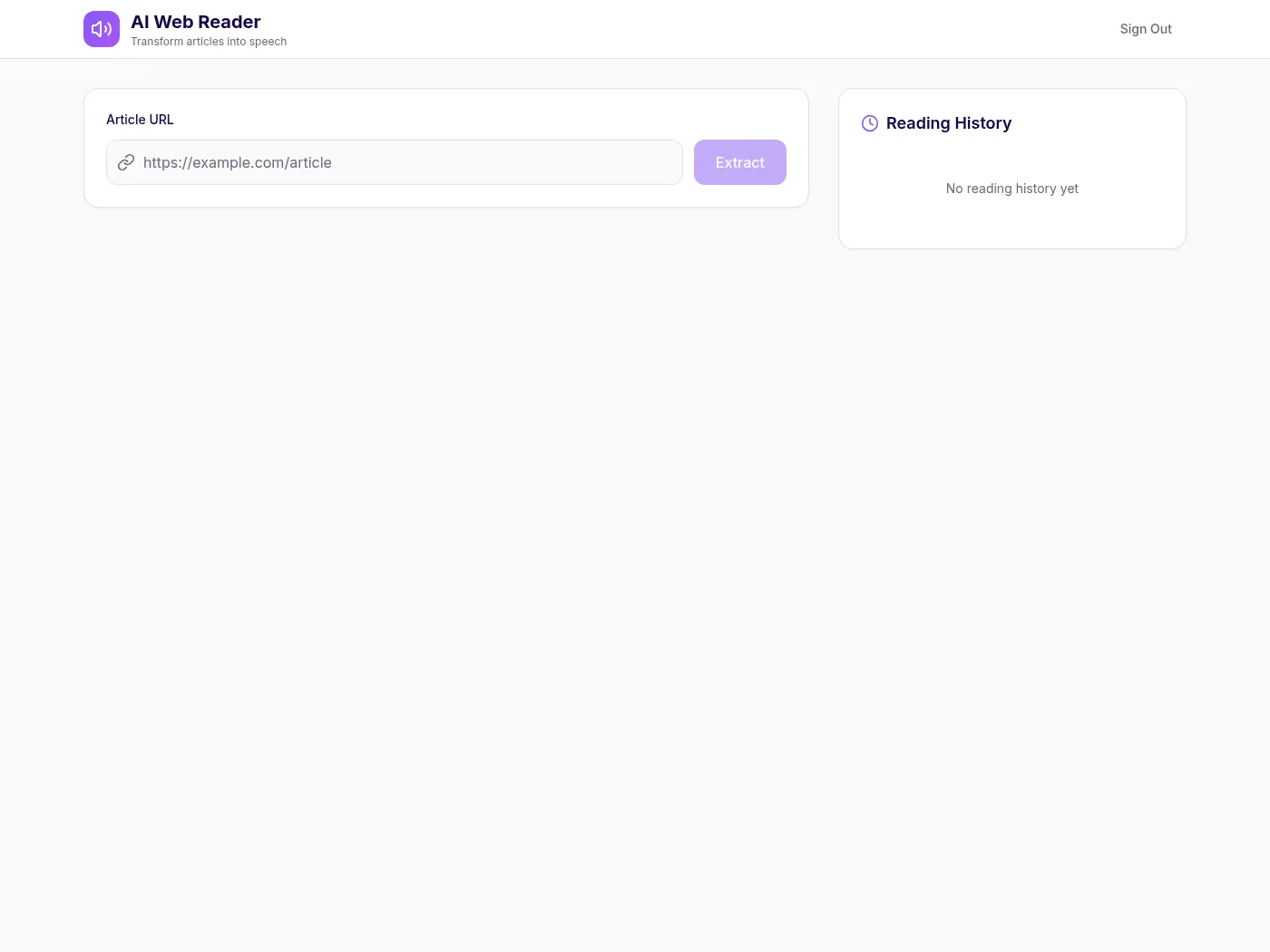 AI Text-to-Speech Web Reader
