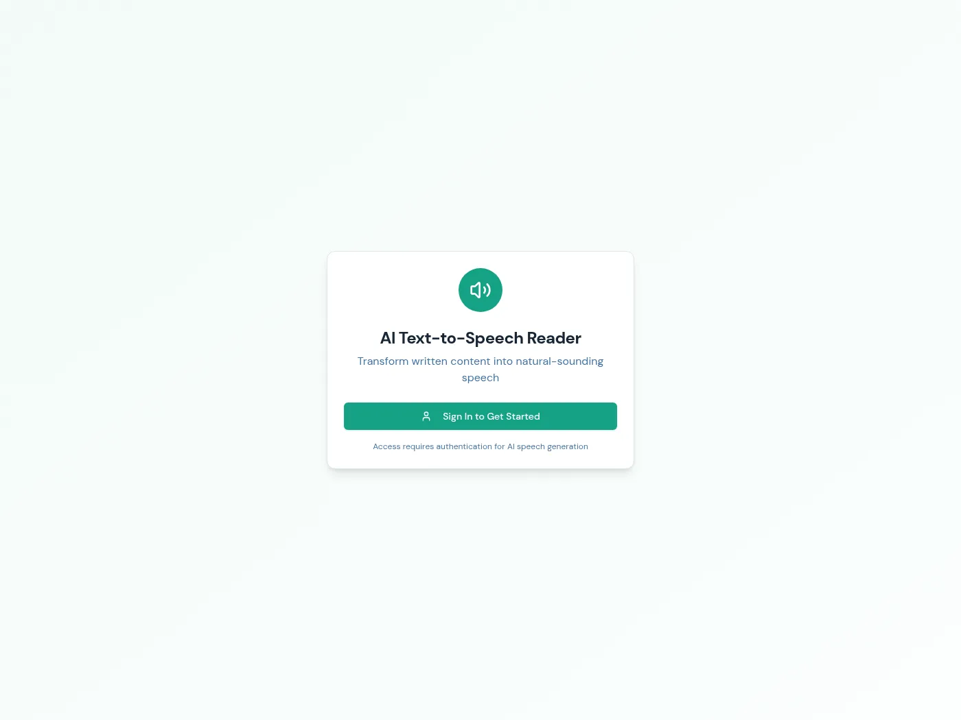 AI Text-to-Speech Web Reader
