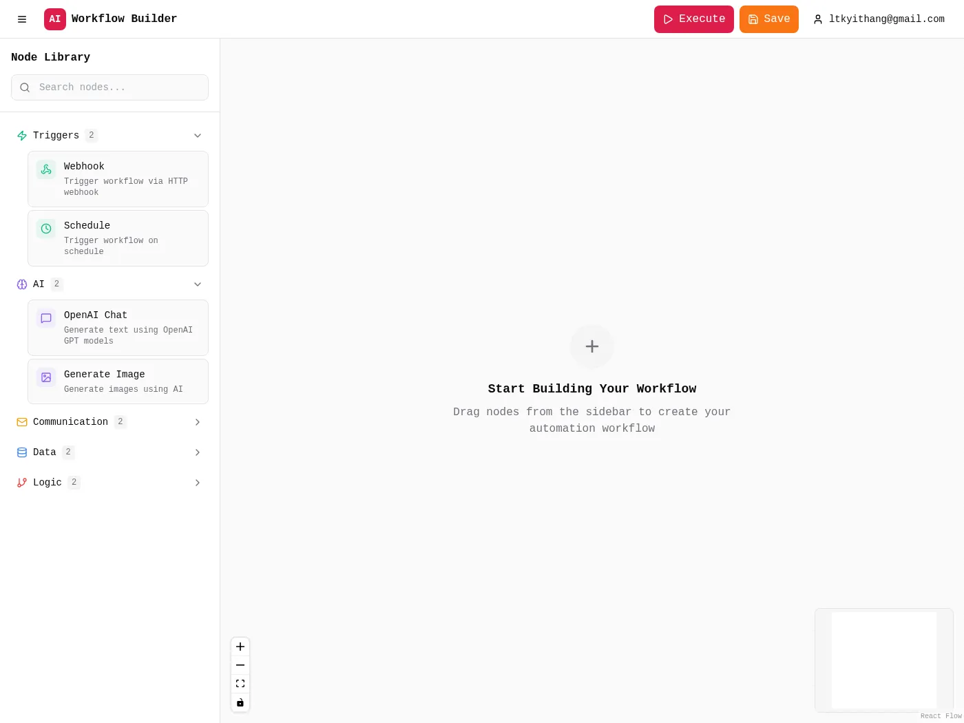 AI Workflow Automation Builder (n8n Clone)