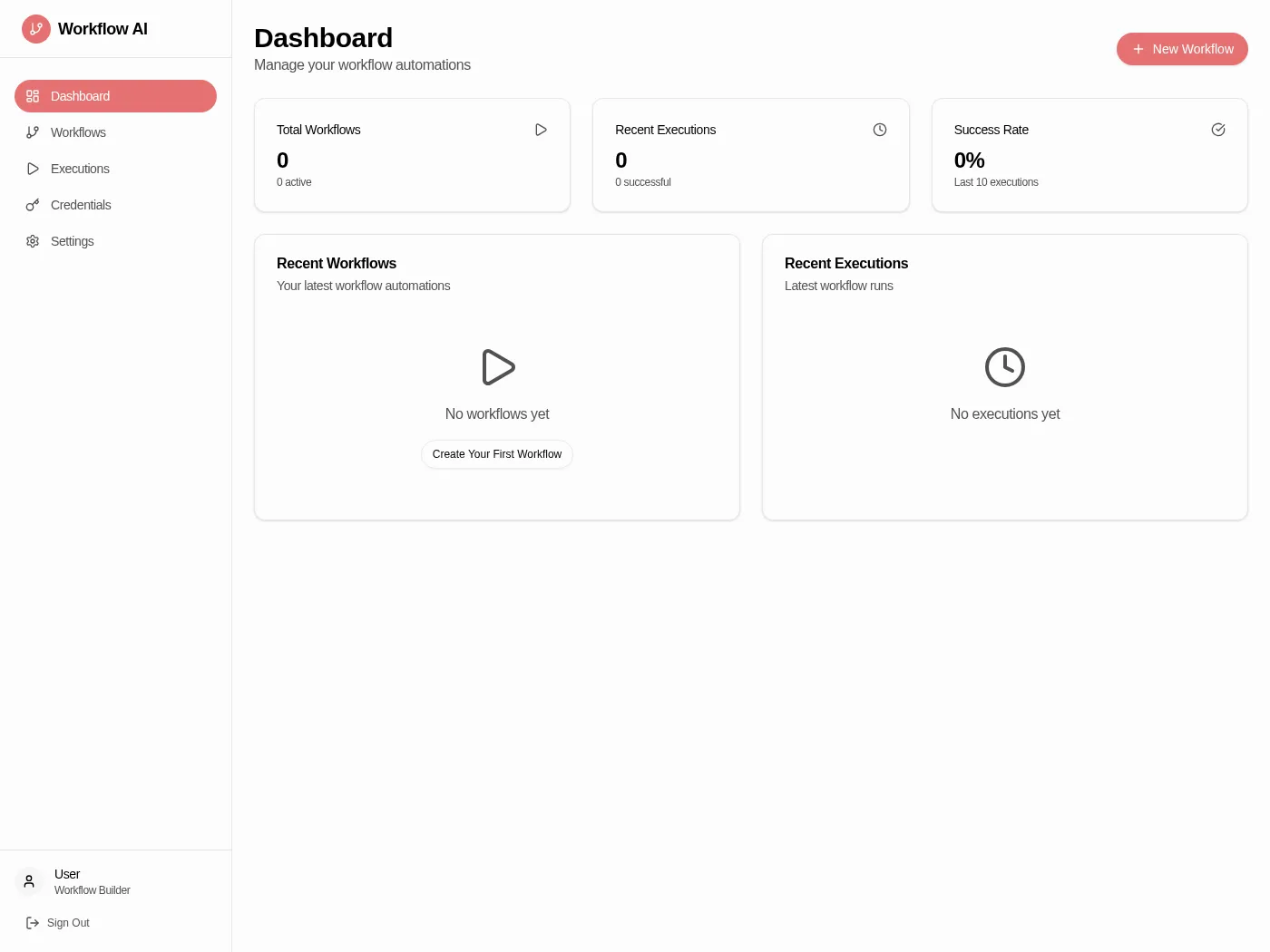 AI Workflow Automation Builder (n8n Clone)