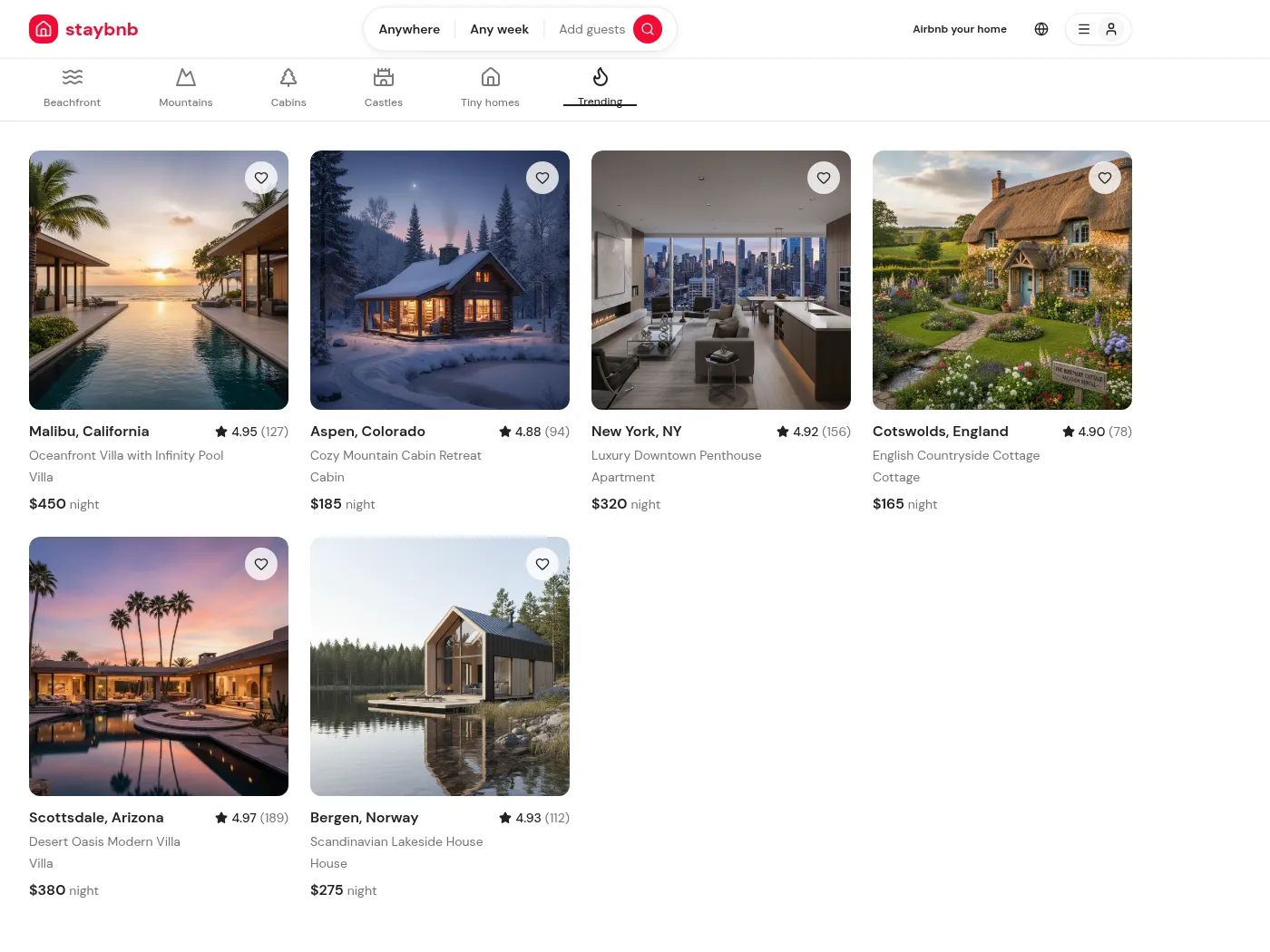 Airbnb Clone - Vacation Rental Booking Platform