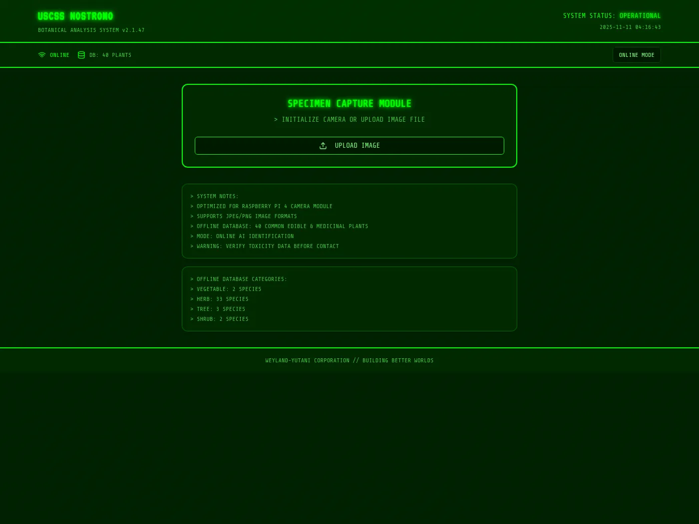 Alien-Themed Raspberry Pi Plant Identifier