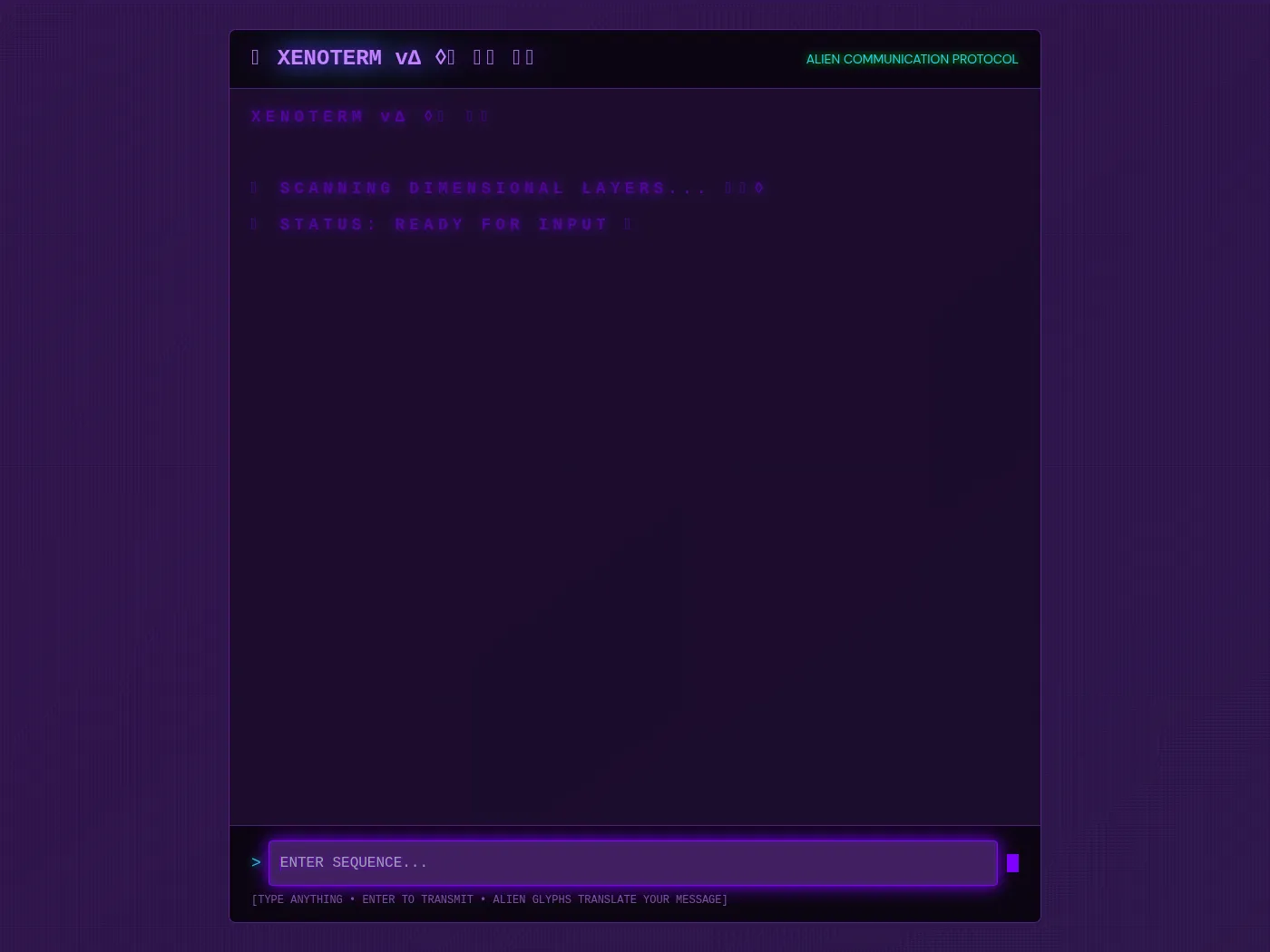 Alien Terminal Simulator: Glowy Ultraviolet CRT