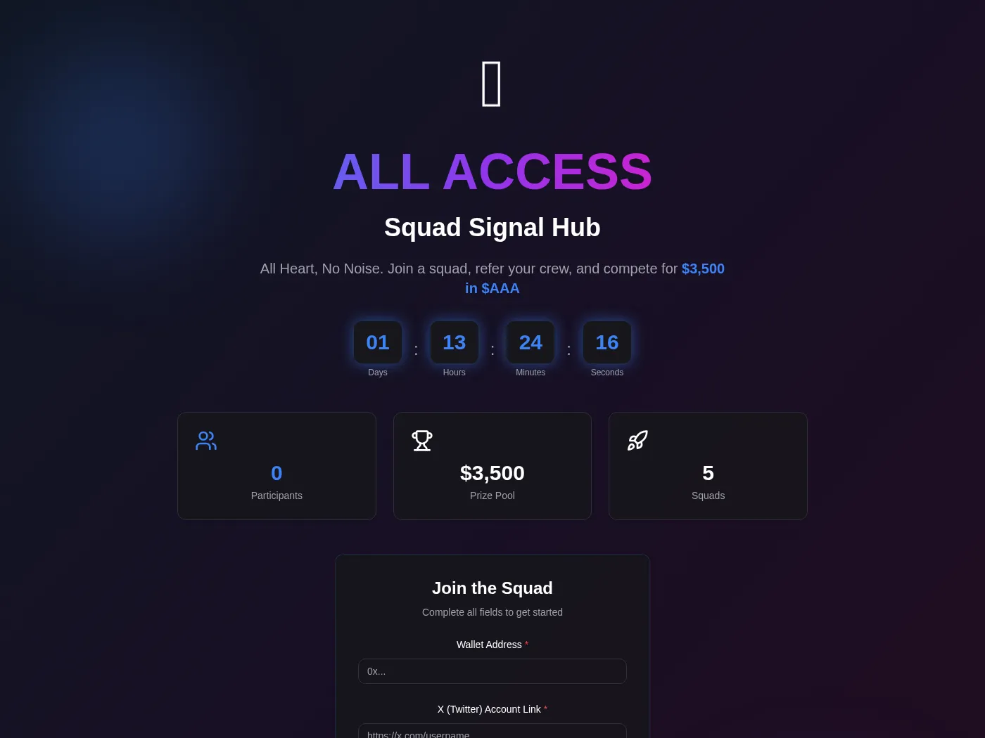 All Access — Squad Signal Gamified Campaign Hub (Remix)