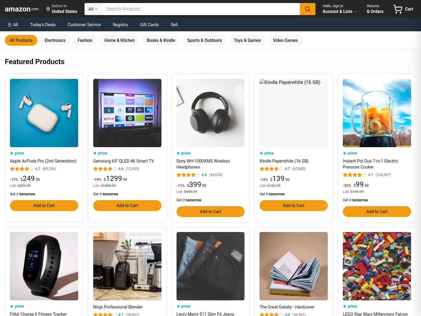 Amazon.com E-Commerce Website Clone