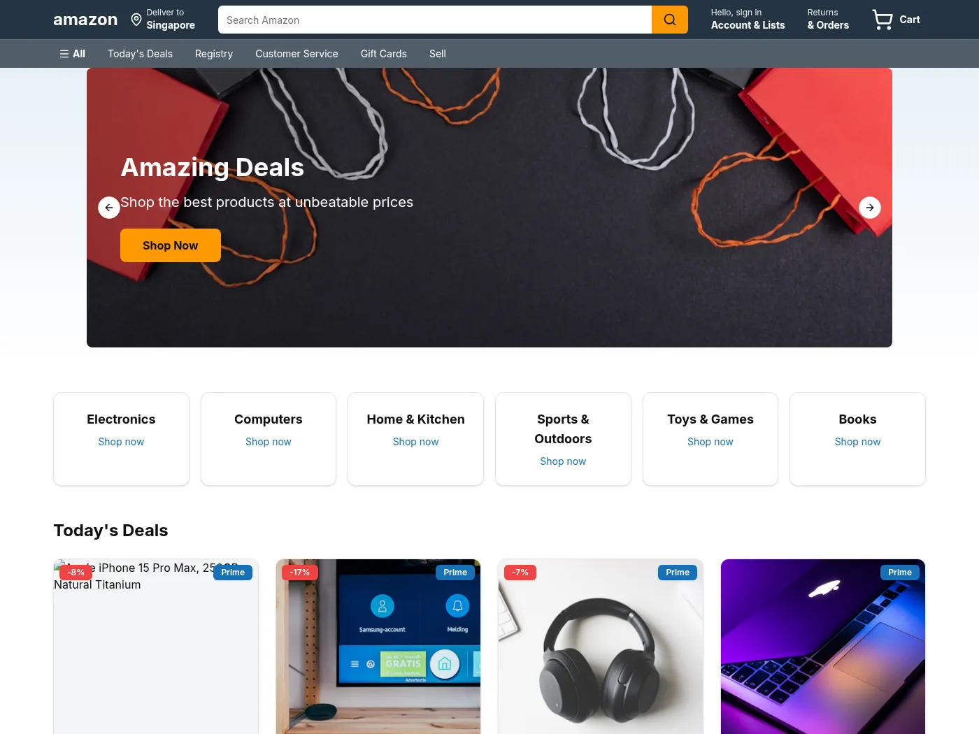 Amazon.com E-commerce Clone