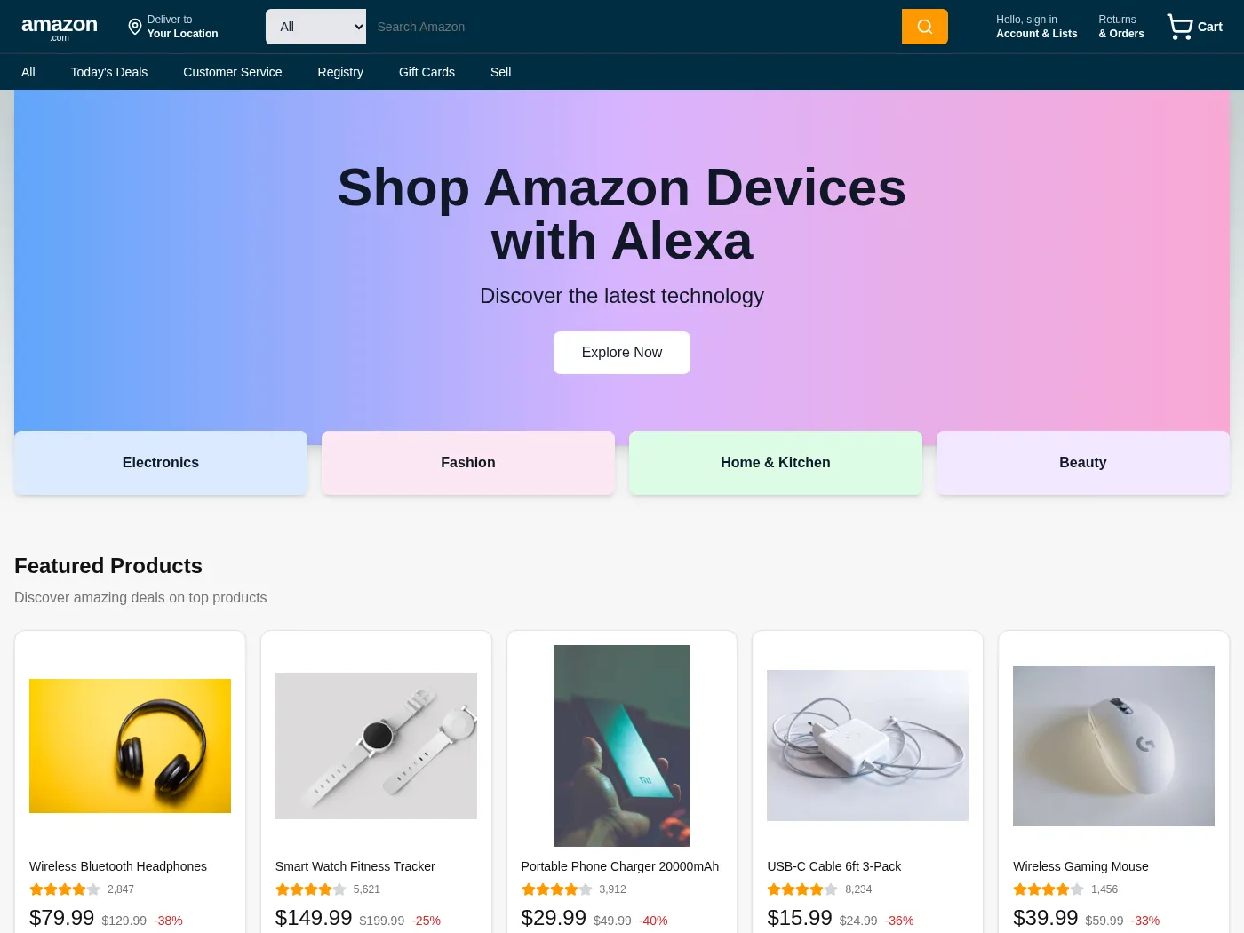 Amazon.com Clone E-commerce Platform
