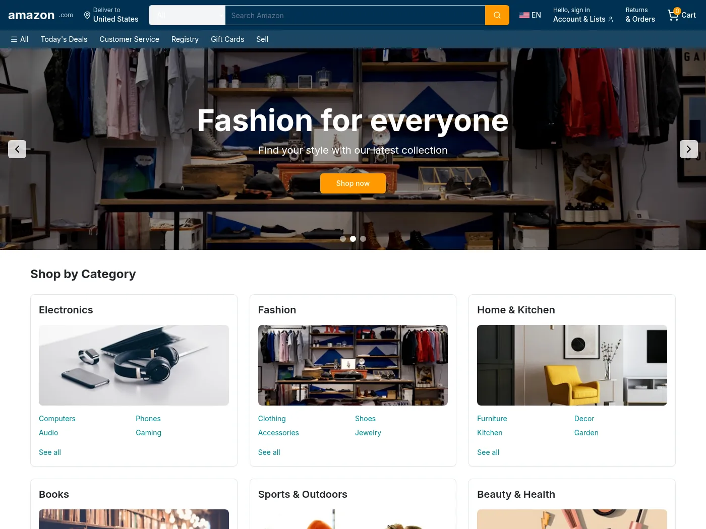 Amazon.com E-commerce Clone