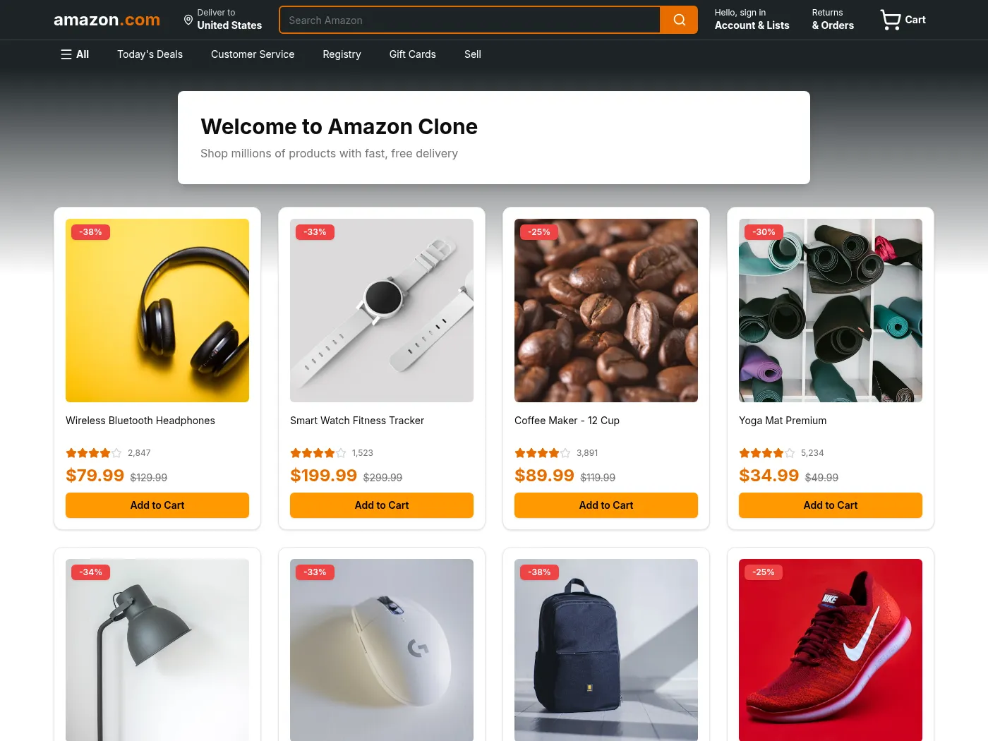 Amazon.com Full-Stack Clone