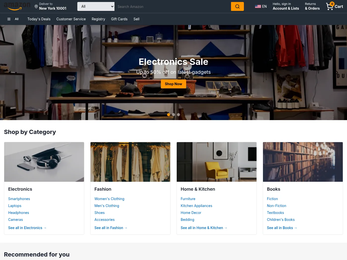 Amazon.com Web Clone