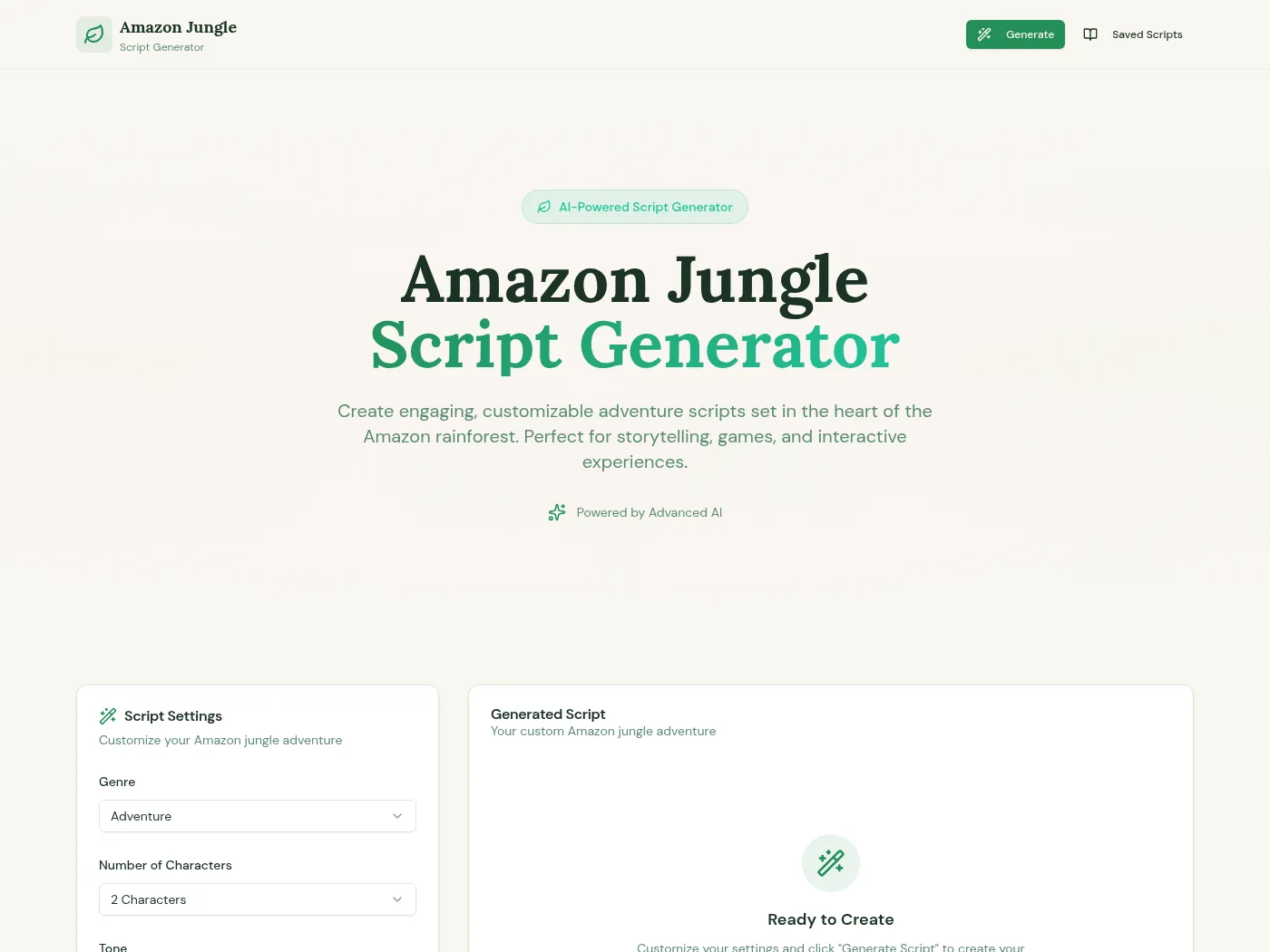Amazon Jungle Script Generator