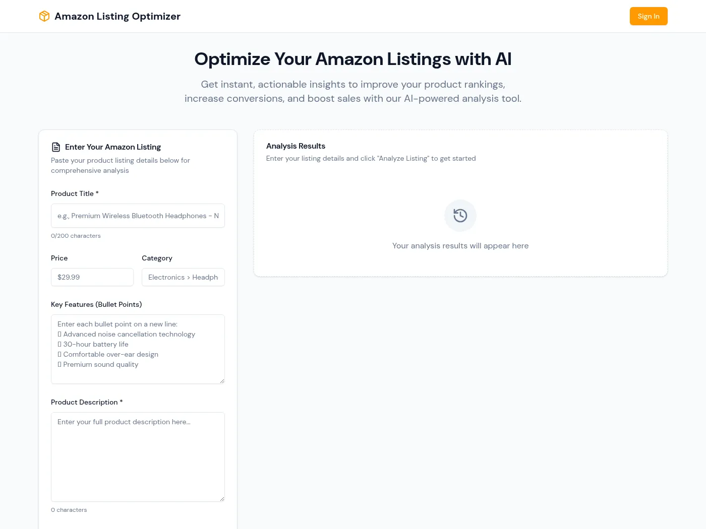 Amazon Listing Analyzer and Optimizer