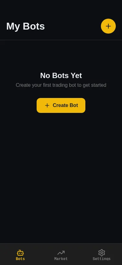 Modern Android Crypto Bot App for Binance