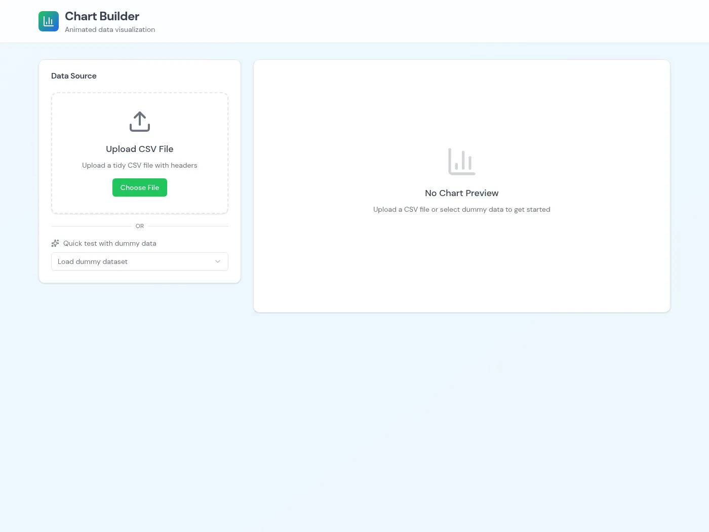 Animated Data Visualization Chart Builder