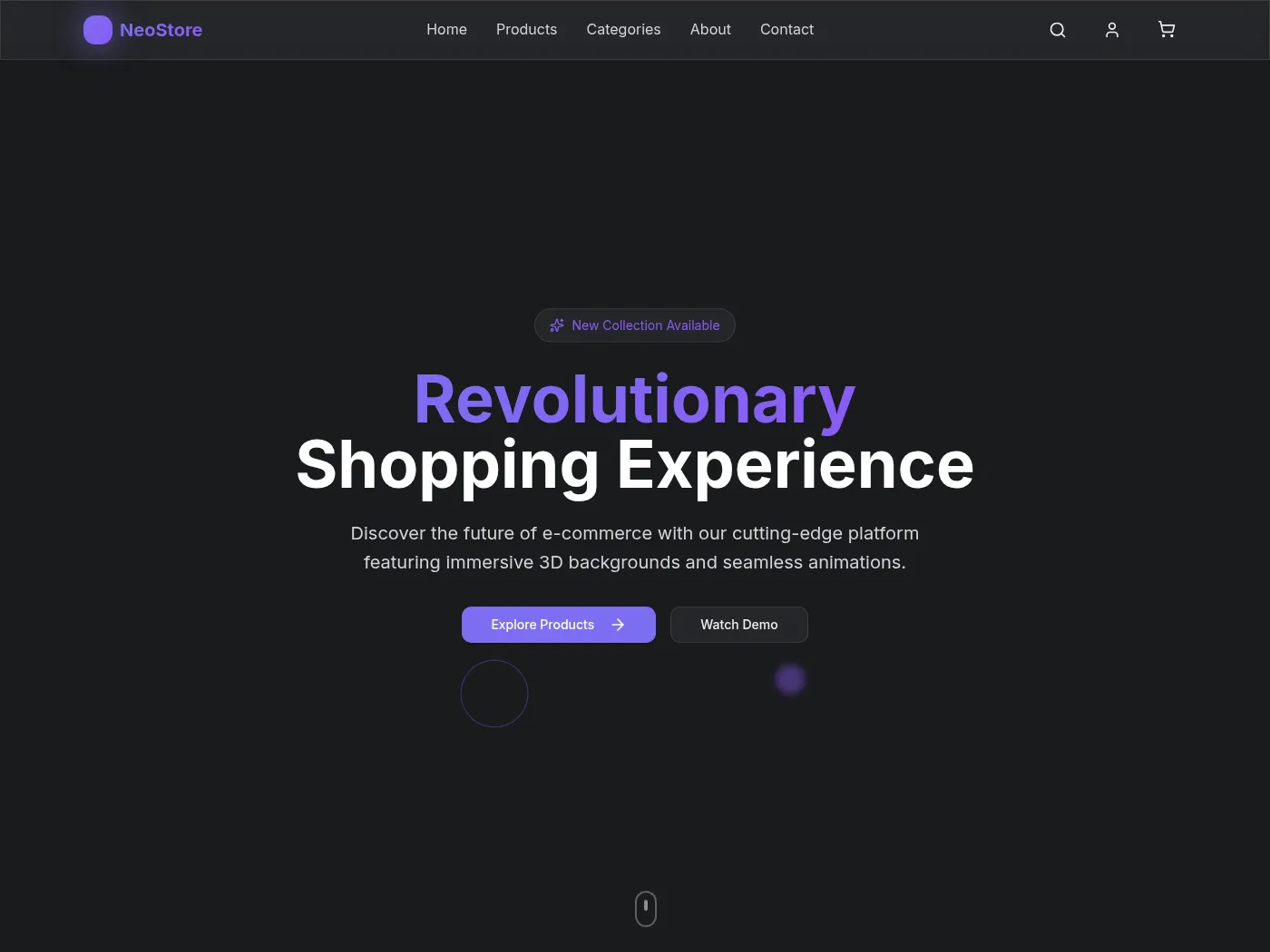 Animated Responsive E-commerce Platform