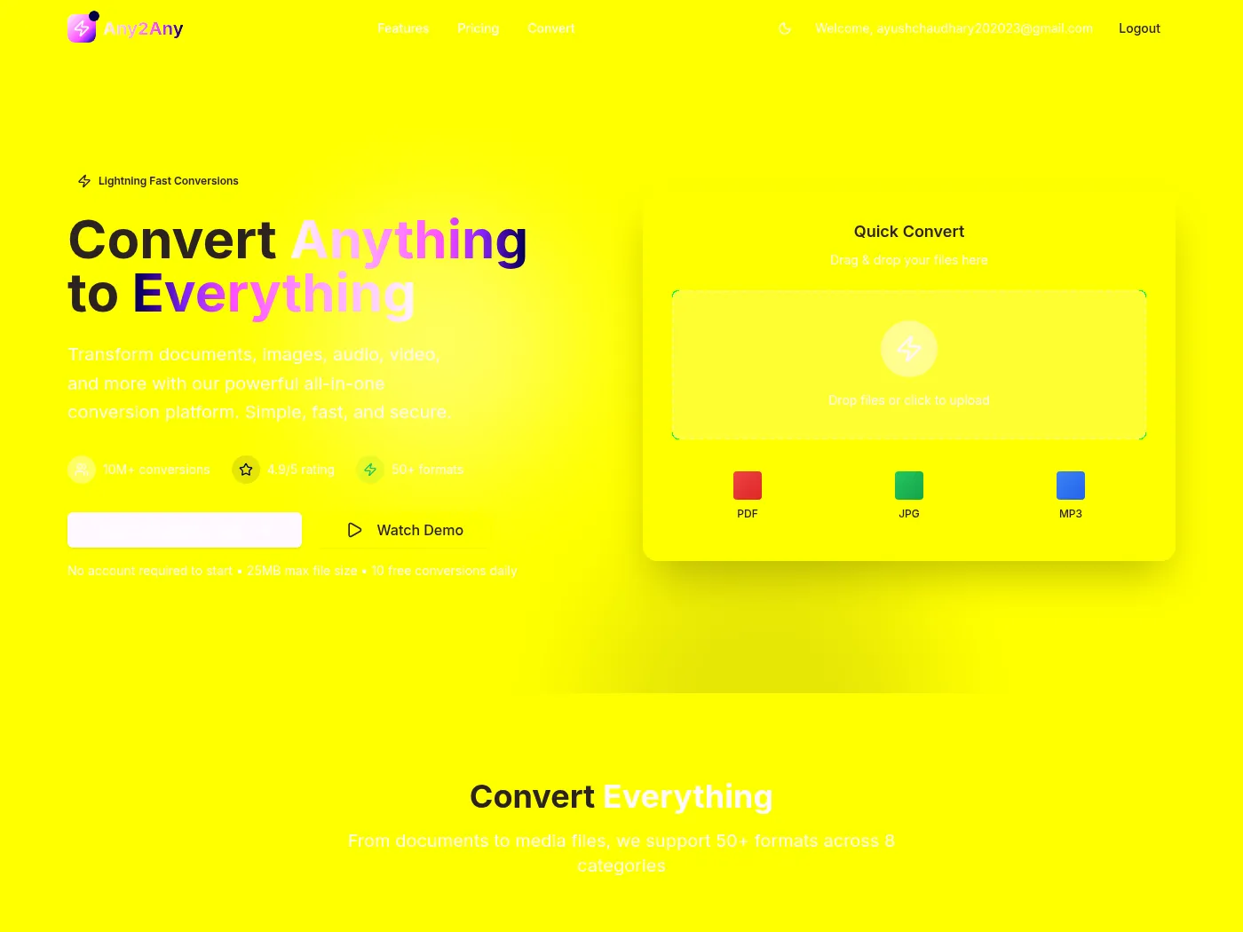 Any2Any - The Ultimate Online File, Media, and Data Conversion Platform