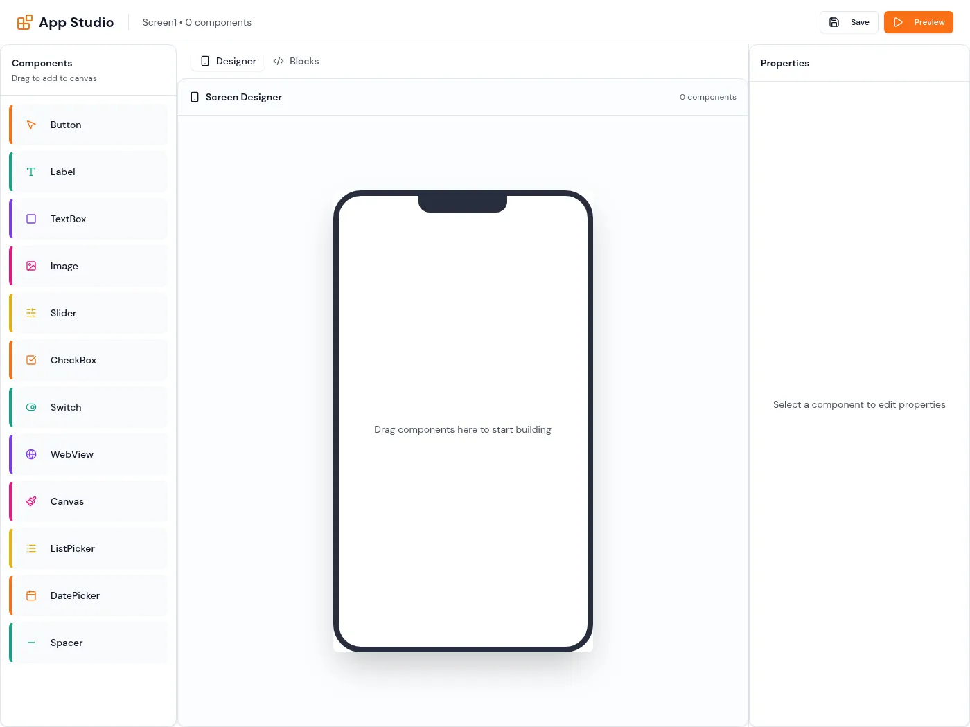 Drag-n-Drop App Studio